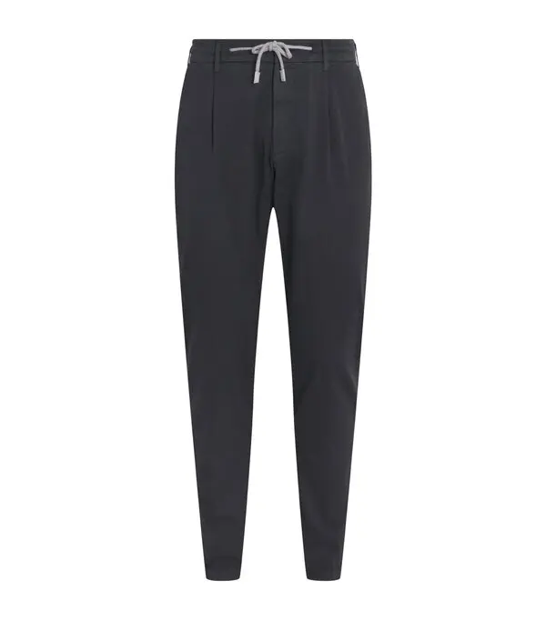 Eleventy Cotton-silk Chinos - Black
