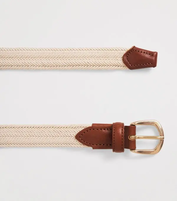 Eleventy Cotton Braided Belt With Gold-tone Buckle