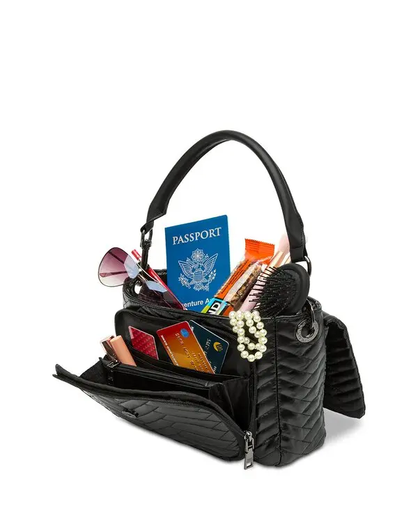 THINK ROYLN Muse Moto Medium Quilted Nylon Crossbody Bag