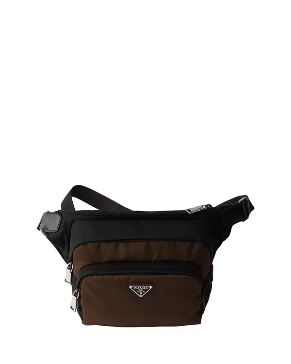 Prada Re-nylon And Saffiano Leather Shoulder Bag - Black