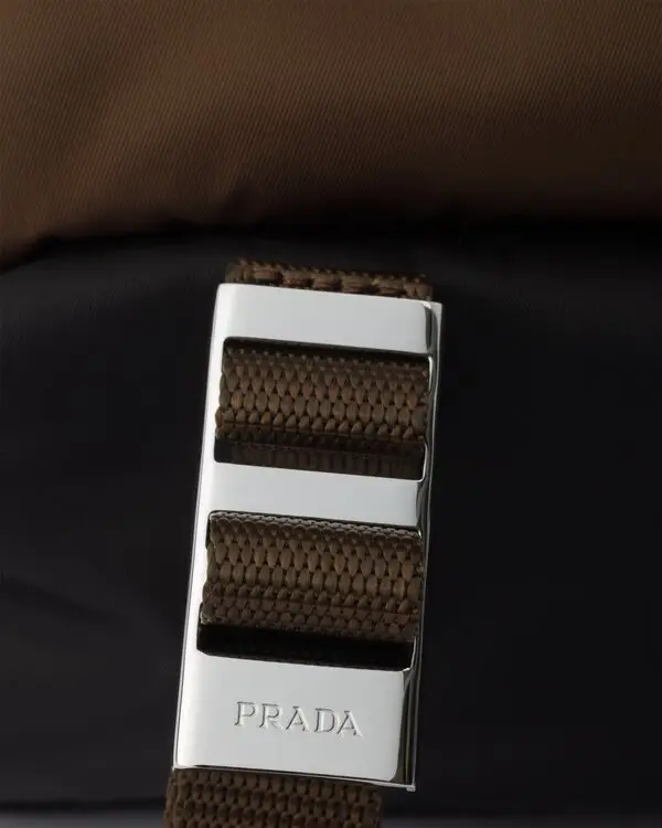 Prada Re-nylon And Saffiano Leather Shoulder Bag - Black