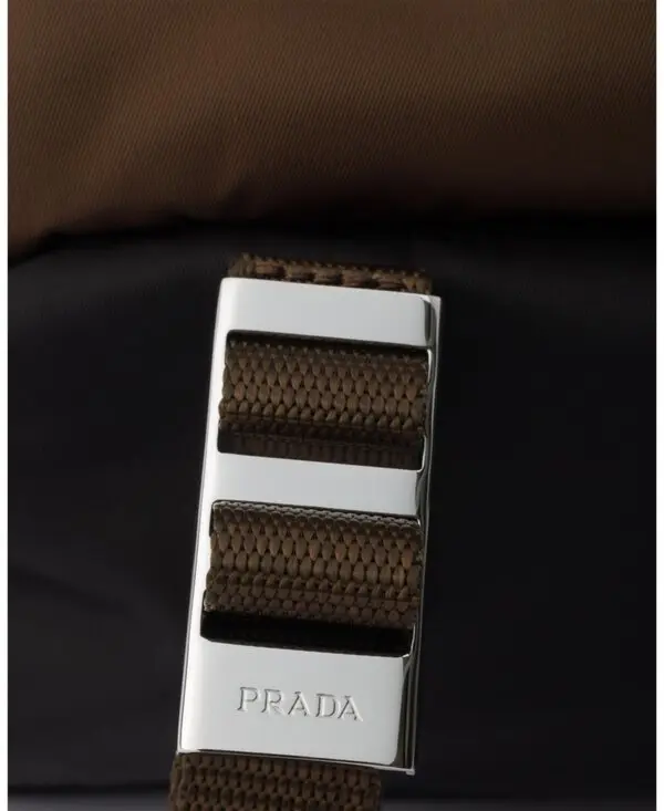 Prada Re-nylon And Saffiano Leather Shoulder Bag - Black