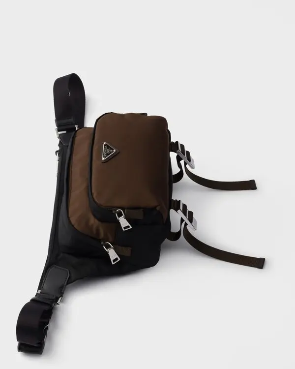 Prada Re-nylon And Saffiano Leather Shoulder Bag - Black