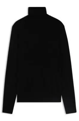 Hugo Merino Wool Turtleneck Sweater With Embroidered Logo