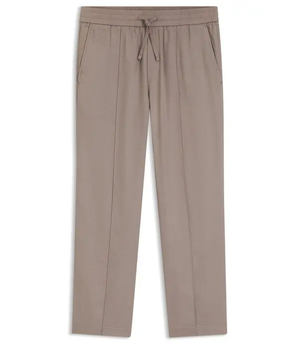 Hugo Straight-fit Drawstring Trousers In Linen Blend