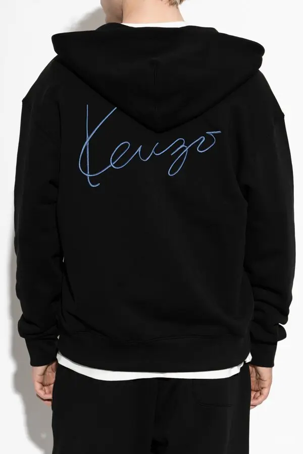 Kenzo Zip-up Hoodie With Logo Print