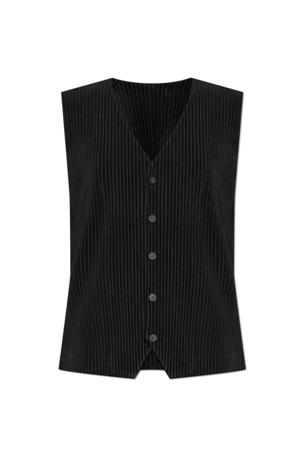 Issey Miyake Pleated Vest - Black