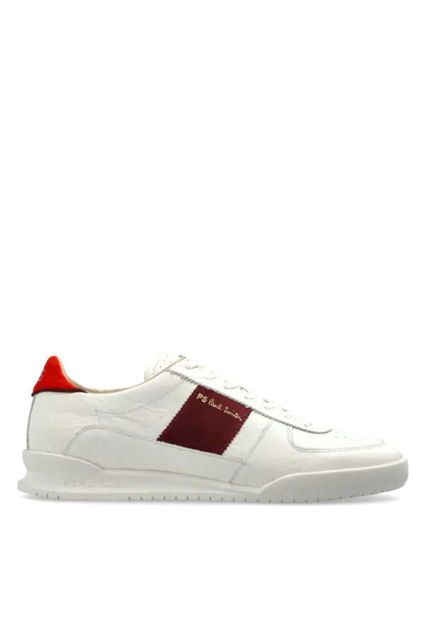 Paul Smith Low Top Leather Sneakers With Velvet Trim - White