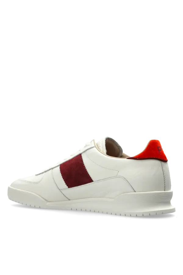 Paul Smith Low Top Leather Sneakers With Velvet Trim - White