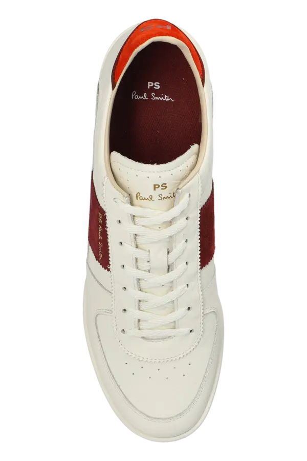 Paul Smith Low Top Leather Sneakers With Velvet Trim - White