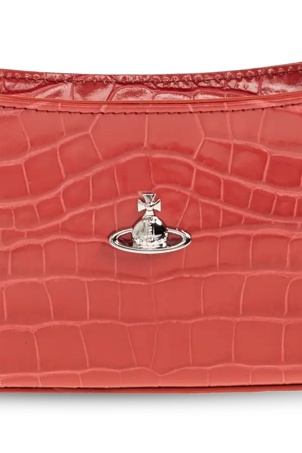 VIVIENNE WESTWOOD Tasha Crocodile-embossed Leather Shoulder Bag - Pink
