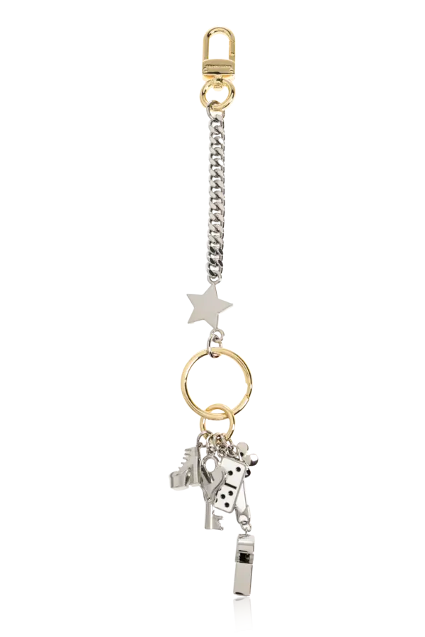 Marc Jacobs Embellished Bag Charm With Mixed Charms - Silver