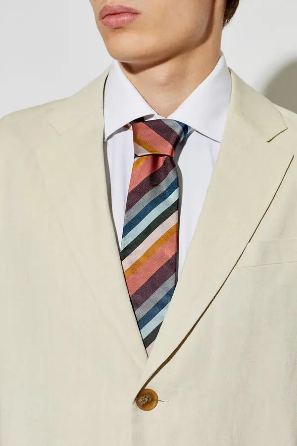 Paul Smith Multicolor Stripe Silk Neck Tie - Multicolour