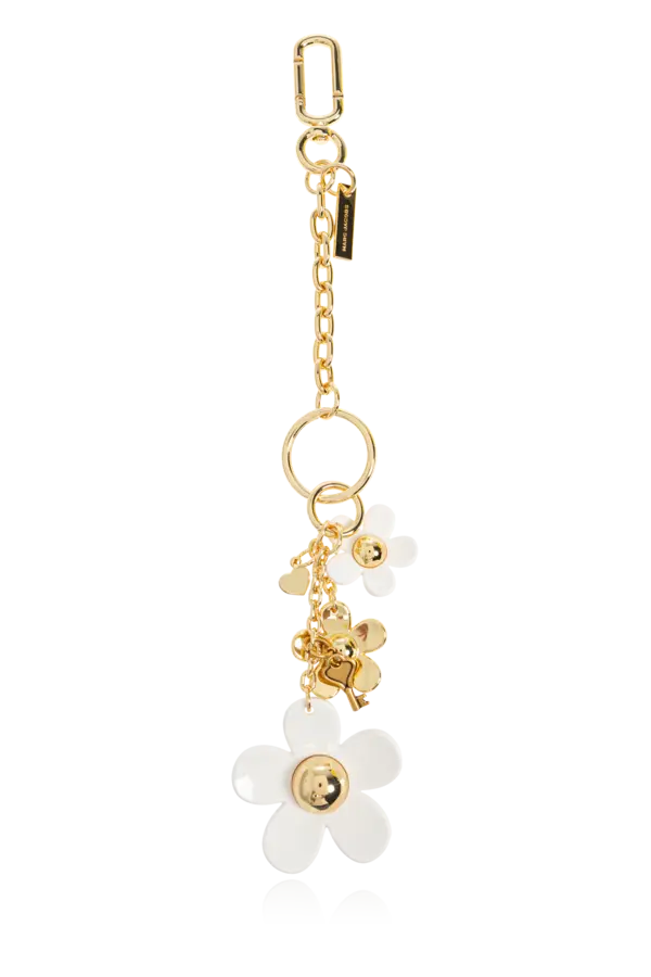 Marc Jacobs Golden Bag Charm With Floral Motif - Gold