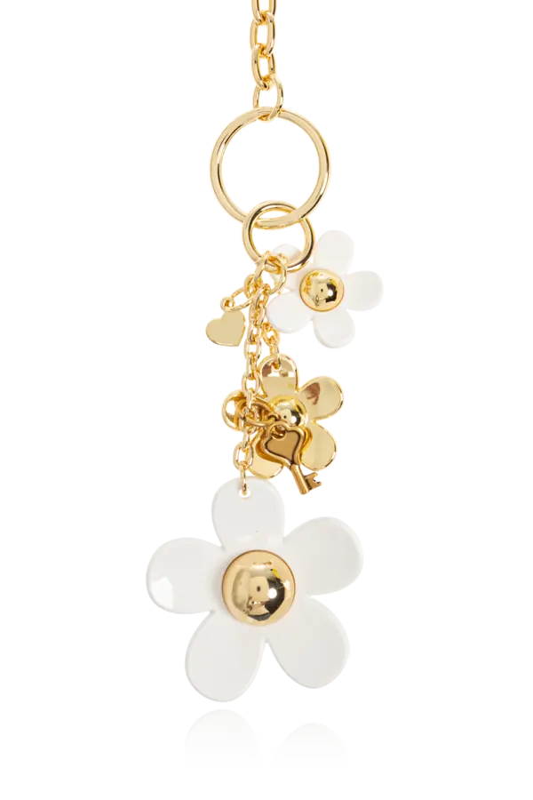 Marc Jacobs Golden Bag Charm With Floral Motif