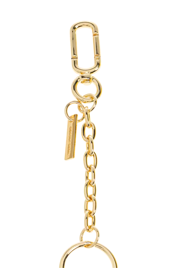 Marc Jacobs Golden Bag Charm With Floral Motif