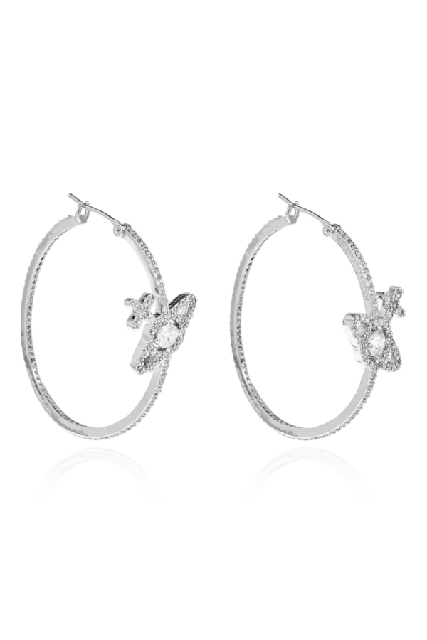VIVIENNE WESTWOOD Olympia Hoop Earrings With Planet Motif - Silver