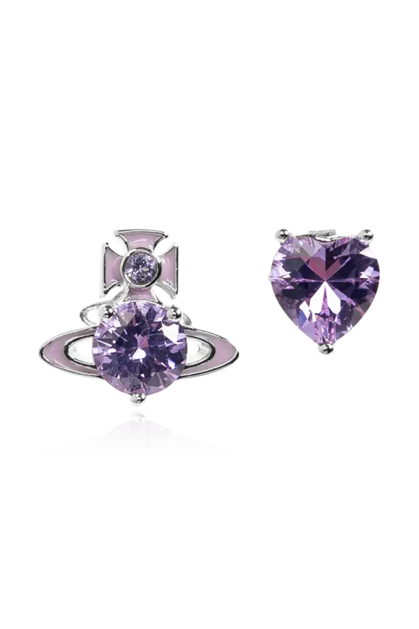 VIVIENNE WESTWOOD Millie Mismatched Heart And Orb Earrings - Purple