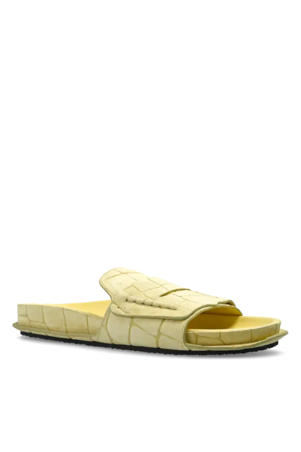 Jacquemus Suede Crocodile Effect Slides