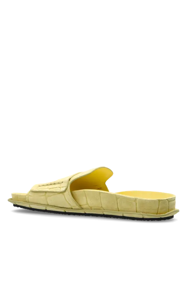 Jacquemus Suede Crocodile Effect Slides
