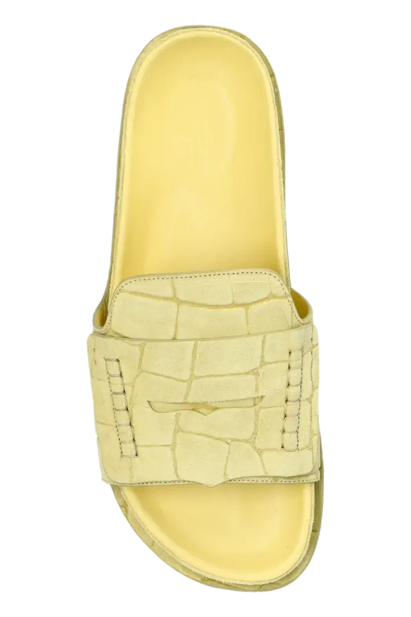 Jacquemus Suede Crocodile Effect Slides