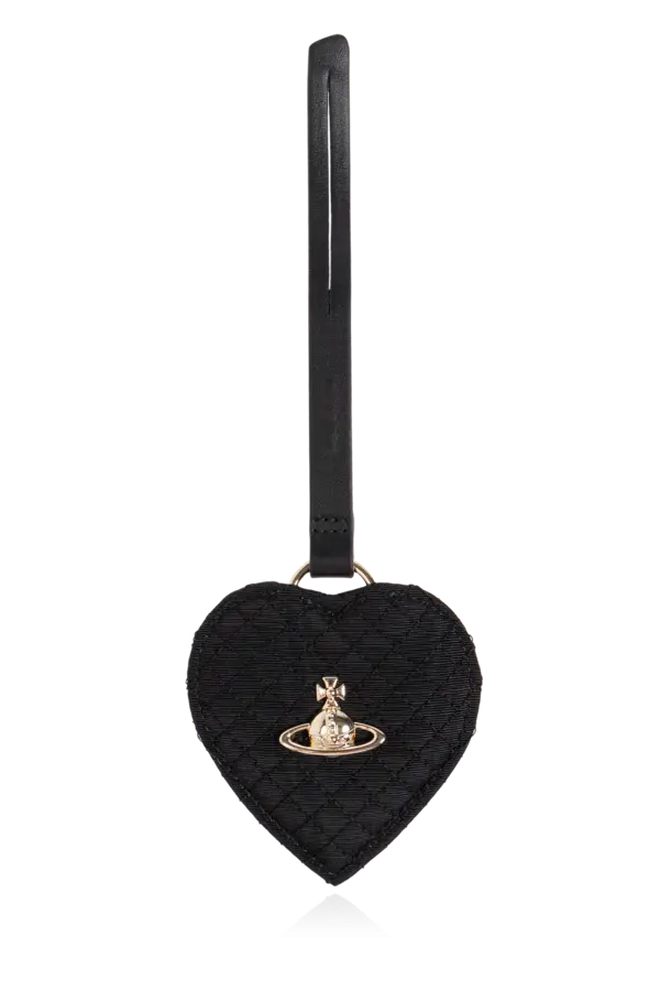 VIVIENNE WESTWOOD Heart Shape Bag Charm With Mirror - Black