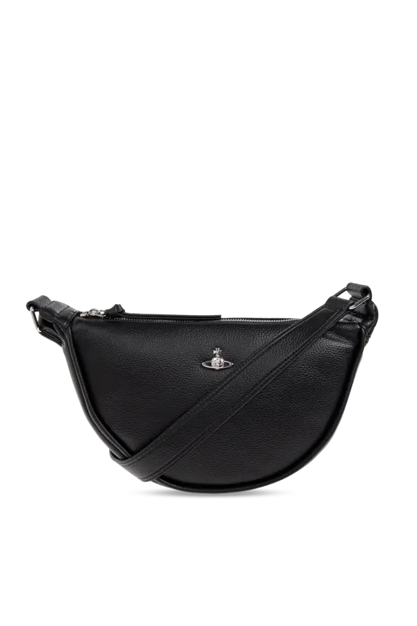 VIVIENNE WESTWOOD Leather Crescent Shoulder Bag - Black