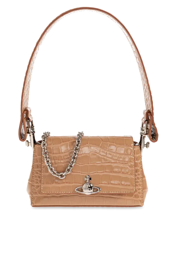 VIVIENNE WESTWOOD Hazel Small Croc Effect Bag - Beige