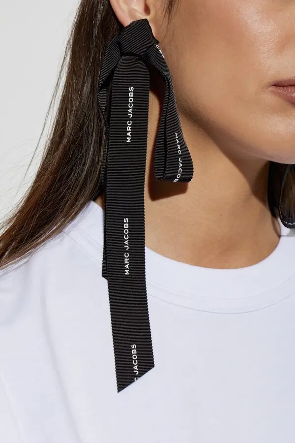 Marc Jacobs Long Logo Ribbon Dangle Earrings