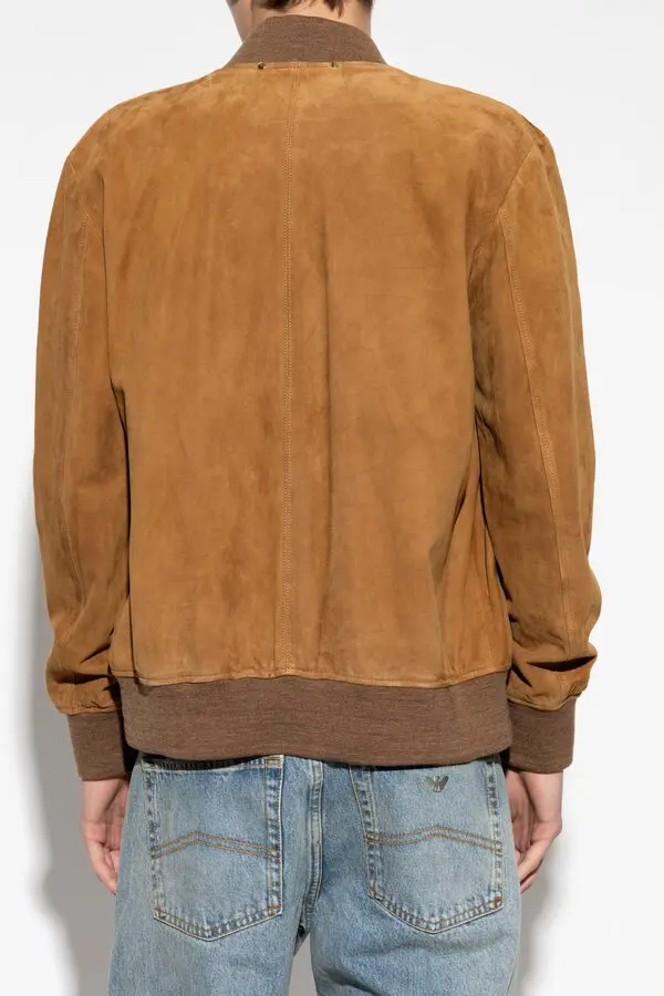 Paul Smith Suede Bomber Jacket - Brown