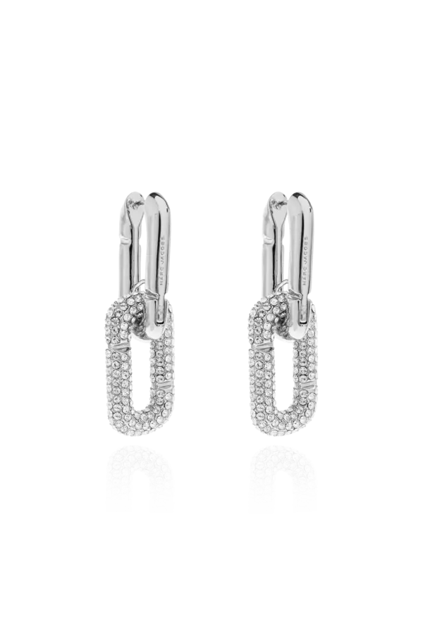 Marc Jacobs Crystal Embellished Link Hoop Earrings