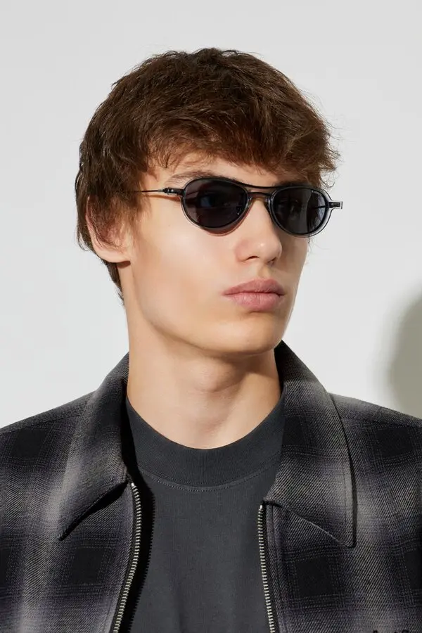 Maison Kitsuné X A. Society Oval Titanium Sunglasses