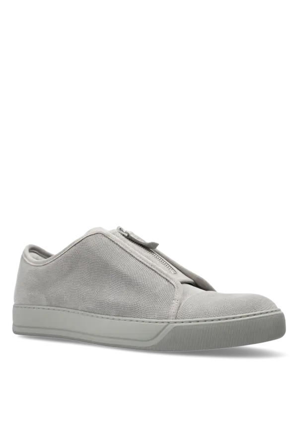 LANVIN Bb1 Suede Sneakers With Zipper Closure - Grey