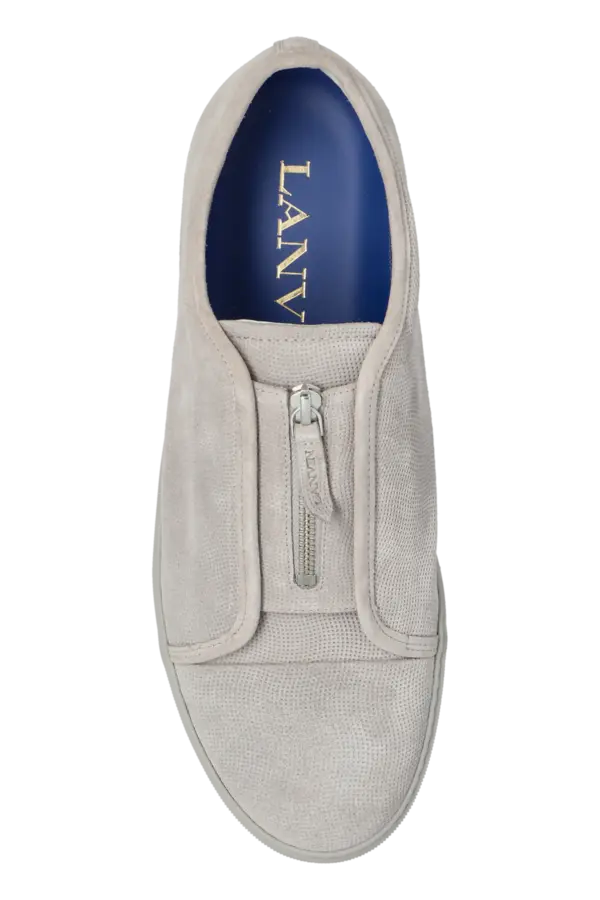 LANVIN Bb1 Suede Sneakers With Zipper Closure - Grey
