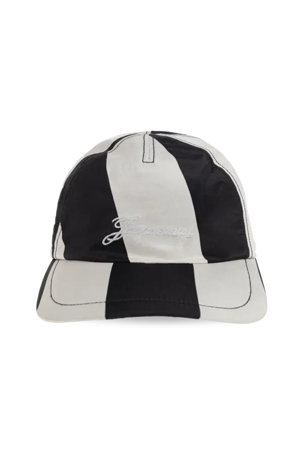 Jacquemus Striped Baseball Cap - Grey