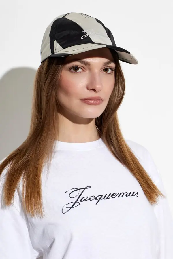 Jacquemus Striped Baseball Cap - Grey