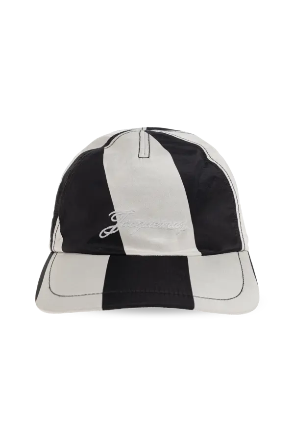 Jacquemus Striped Baseball Cap - Grey