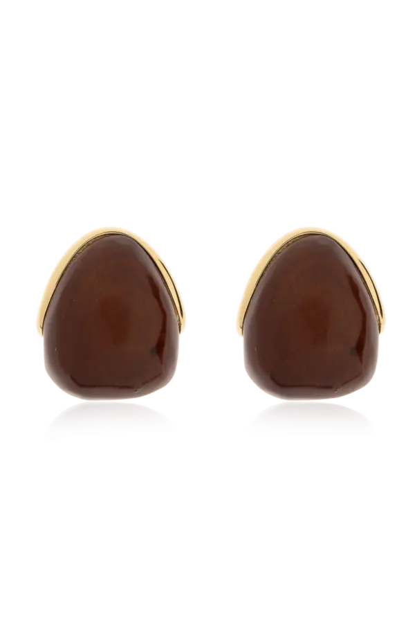 Jacquemus Wood And -tone Clip-on Earrings - Gold