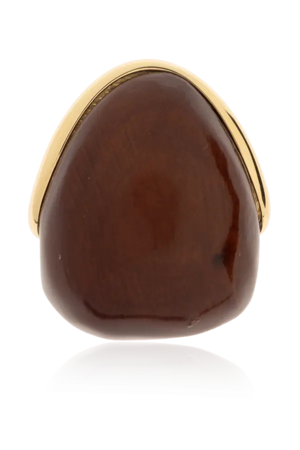 Jacquemus Wood And -tone Clip-on Earrings - Gold