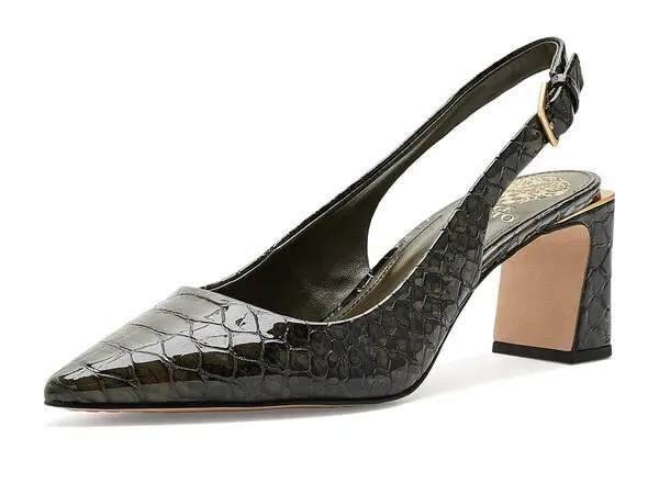 Vince Camuto Hamden Buckle Slingback Pumps - Olive