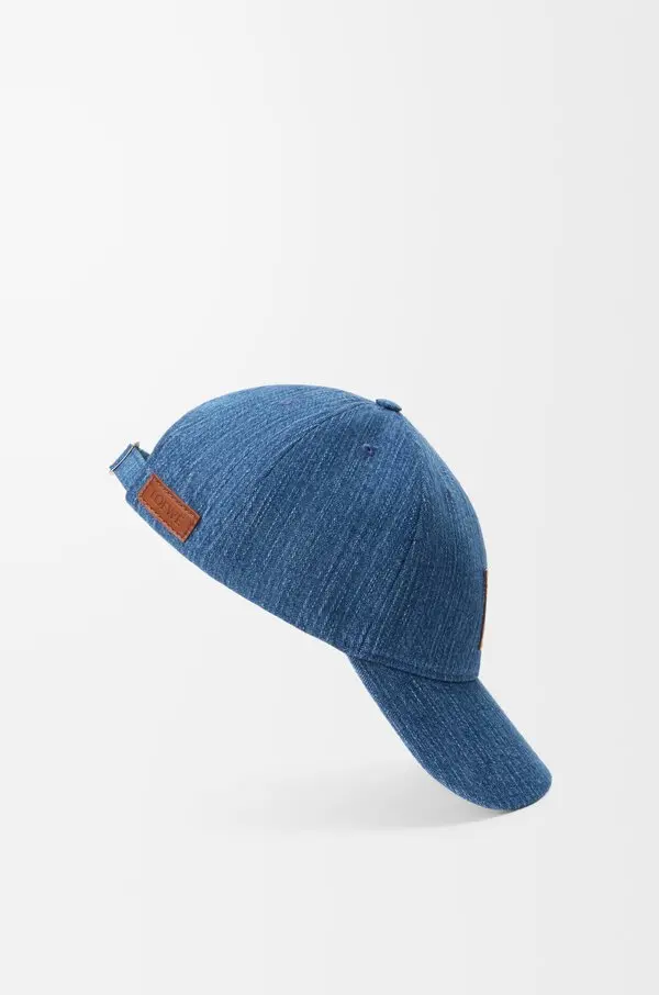 Loewe Patch Cap In Denim - Denim Blue