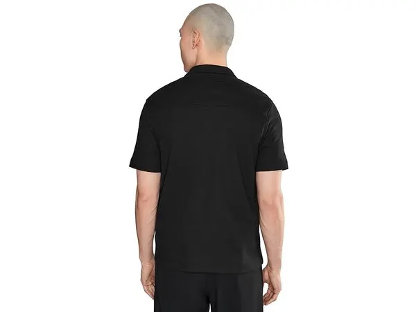 Vince Mesh Knit Short Sleeve Cabana Shirt T Shirt - Black