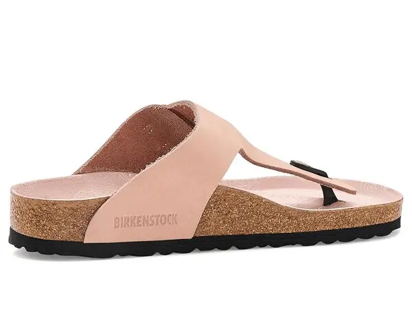 BIRKENSTOCK Gizeh Big Buckle Printed Footbed Nubuck Dress Sandals - Pink