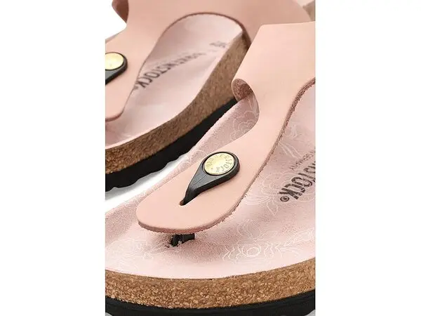 BIRKENSTOCK Gizeh Big Buckle Printed Footbed Nubuck Dress Sandals - Pink