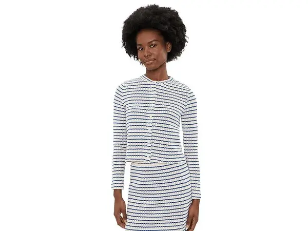 Madewell Birdie Tuck Stitch Stripe Top - White