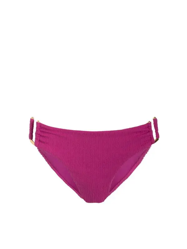 CHANGE OF SCENERY Layla Textured Bikini Bottom With Gold Trim - Purple