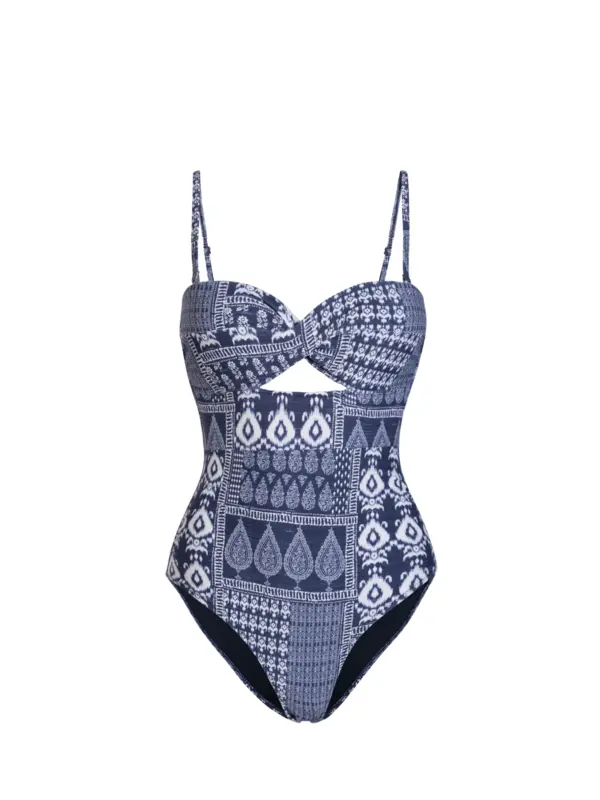 CHANGE OF SCENERY Ella One Piece In Tivara Patchwork - Blue/white