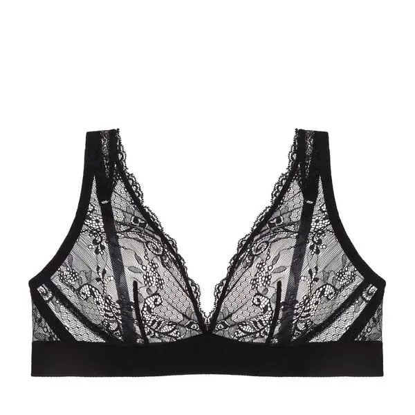 JOURNELLE Sapna Plunge Bralette Noir - Black