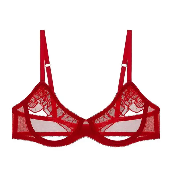 JOURNELLE Odette Open Cup Bra Scarlet - Red