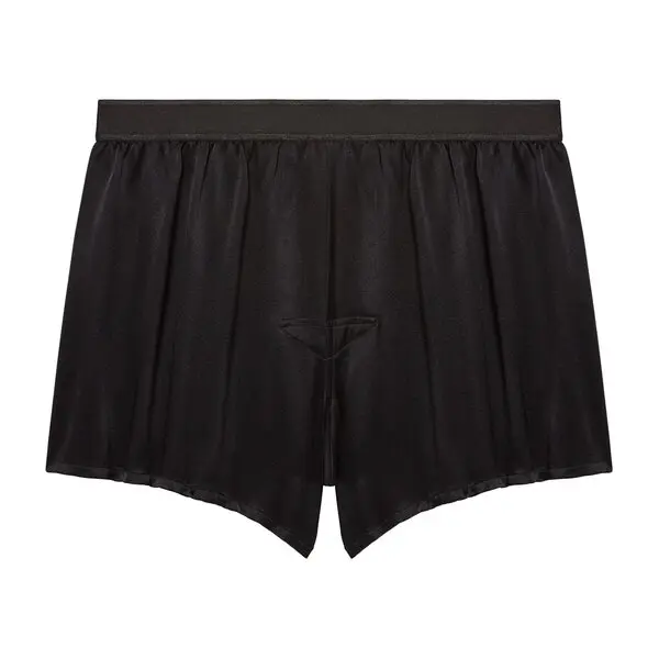 JOURNELLE Iris Silk Satin Boxer - Black